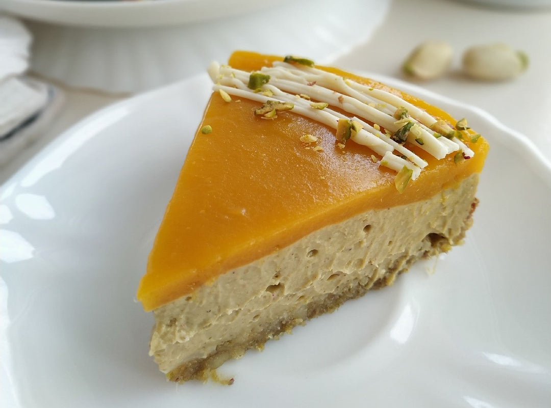 Cake with pistachio and mango cream: fit recipe